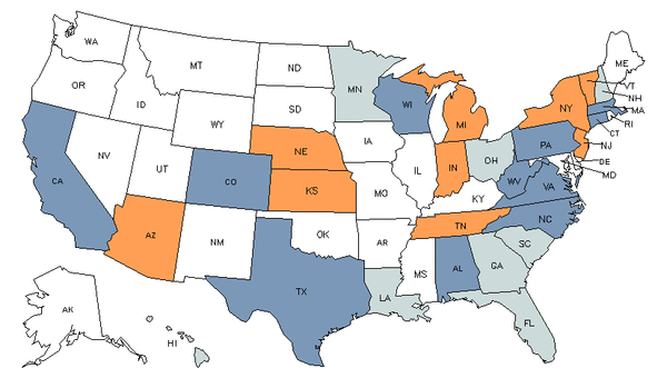 State Map for Anesthesiologists at My Next Move