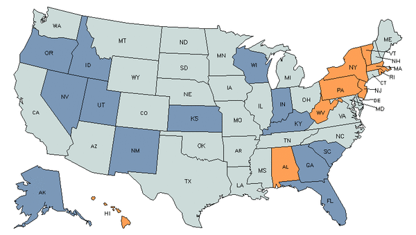 State Map for English Language & Literature Teachers, Postsecondary at ...